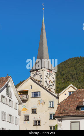 Chur, Switzerland - September, 27 2018: buildings of the historic part ...