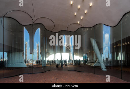 Inside the Elbphilharmonie concert hall in the HafenCity quarter of ...
