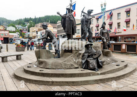 Dave Rubin's bronze monument "The Rock" in downtown Ketchikan ...