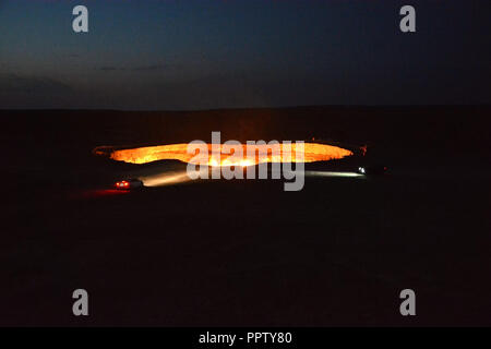 Derweze, Turkmenistan. 28th Sep, 2018. The Darvaza gas crater, known ...