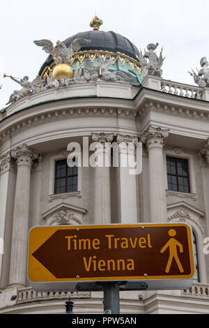 Time Travel sign by Vienna Hofburg Palace in Austria Stock Photo - Alamy