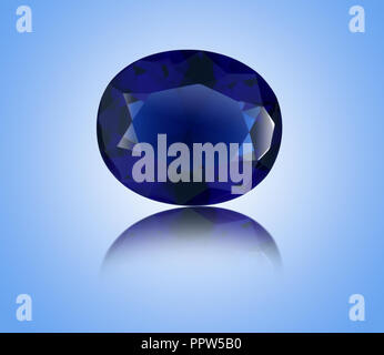 natural blue sapphire gem on isolated white background Stock Photo - Alamy