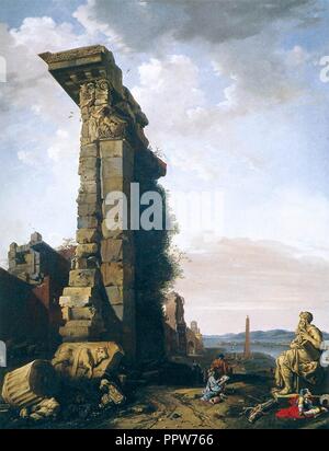'Idealised View with Roman Ruins, Sculptures, and a Port' by ...