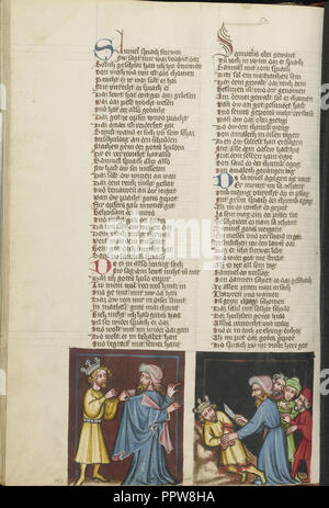 Saul Tearing Samuel's Cloak: Samuel Killing Agag; Weltchronik, about ...