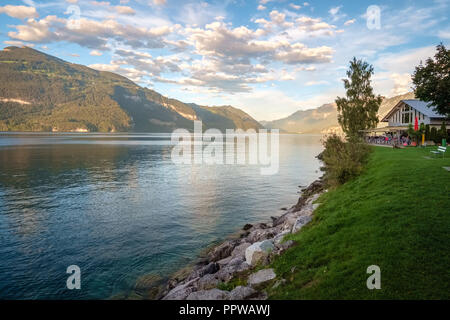 View of the Lake Thun at autumn, Bernese Oberland, Switzerland Stock ...