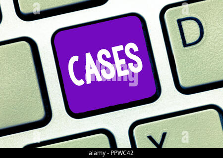 Text sign showing Cases. Conceptual photo Electronic Devices safety ...