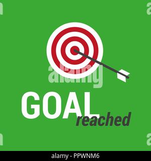 Goal reached symbol, success target, checkmark in the center, targeting ...