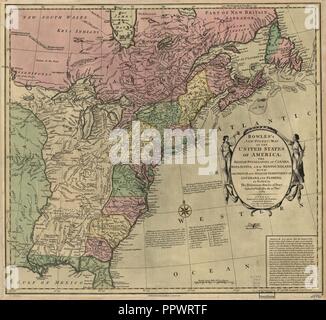 A map of the United States of America, as settled by the peace of 1783 ...