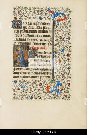Saint Andrew with a Cross. Workshop of the Bedford Master (French ...