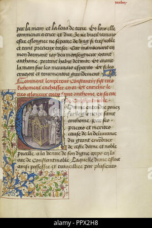Initial C: The Emperor of Constantinople Enshrining the Body of Saint ...