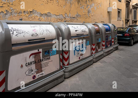 Recycling bins in an Italian street Stock Photo - Alamy