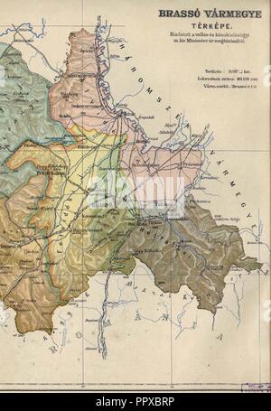 Brassó county map Stock Photo - Alamy