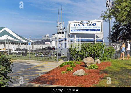 World War II Submarine U.S.S. Cod Memorial docked at North Coast Harbor ...