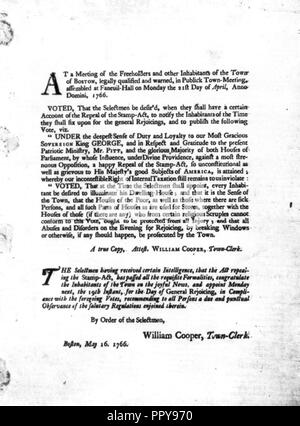 Repeal of the Stamp Act, 1766 Stock Photo: 135045105 - Alamy