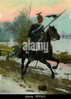 'Reitender Ulan in winterlicher Landschaft' by Heinrich Breling ...