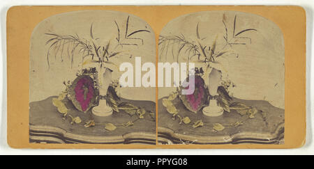Flower arrangement, about 1865, Hand-colored Albumen silver print Stock ...