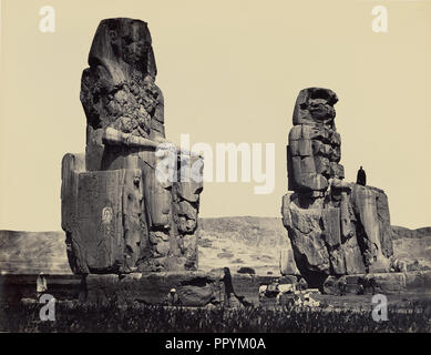 Francis Frith (English - The Statues of the Plain, Thebes Stock Photo ...