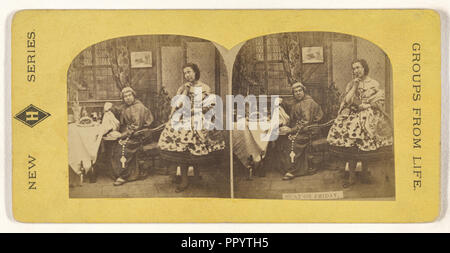 Meat on Friday, American, about 1870, Albumen silver print Stock Photo ...