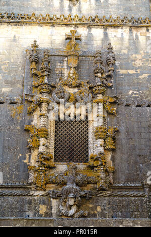 Facade of the Convent of Christ with its famous intricate Manueline ...