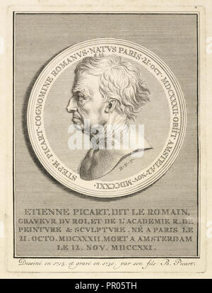 Medallion with the portrait of Etienne Picart, Bernard Picart, 1730 ...