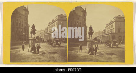 Pall Mall, Looking West, With The Statue of George The Third, In The ...