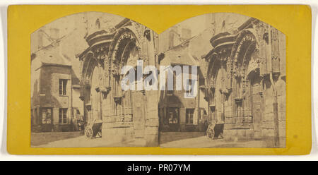 Detail of arch, French architecture, French, about 1865, Albumen silver ...