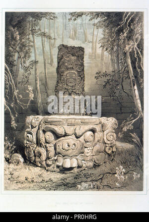 Idol and altar at Copan, Views of ancient monuments in Central America ...
