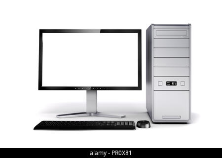 Isolated Desktop Computer. 3D render Stock Photo - Alamy
