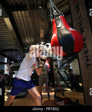 A club member during the re-opening of the Dale Youth Amateur Boxing ...