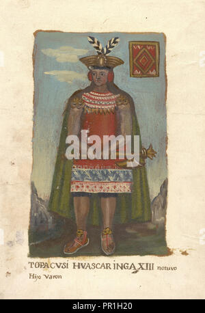 Portraits of Inca kings and an Inca queen, oil on vellum, not before ...