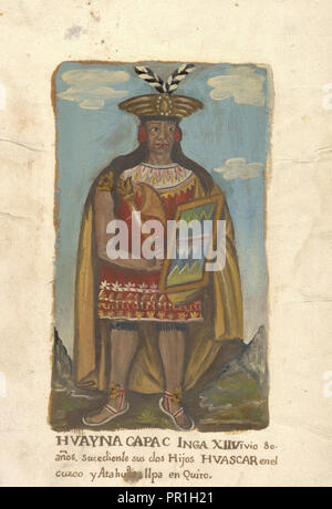 Portraits of Inca kings and an Inca queen, oil on vellum, not before ...