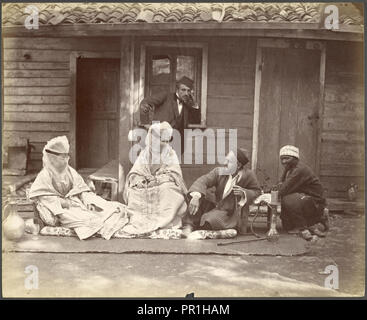 Turkish sheikh and his wives, orientalist photography, Abdullah frères ...