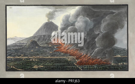 View of an eruption of Mount Vesuvius which began on December 23 Stock ...