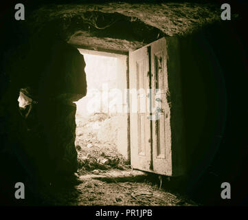 Ajlun district. Stone door at M'keis. Showing basalt door carved to ...