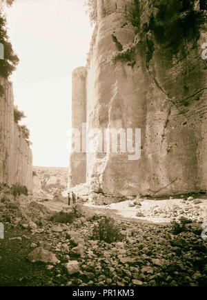 A view of the eastern moat of Sahyun Castle, looking south. The ...