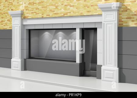 3d store shopfront with big windows Stock Photo - Alamy
