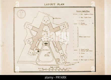 Plan of Lydda Air landing ground. 1934, Israel, Lod. Reimagined by ...