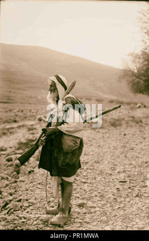 Peasant types Shepherd type. (With 'rod and staff') 1898, Middle East ...