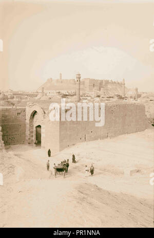 The citadel (castle), Aleppo. 1898, Syria, Aleppo. Reimagined by Gibon ...
