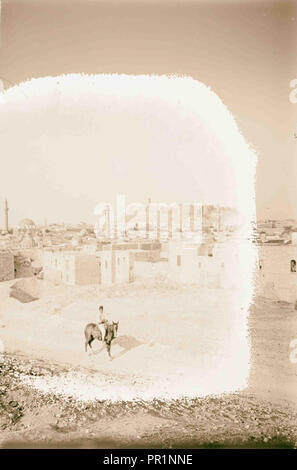 Aleppo (Haleb) and environs. Aleppo and castle from southwest Stock ...