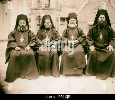 Greek Orthodox priests at St. Catherine's Monastery in the Sinai. 1898 ...