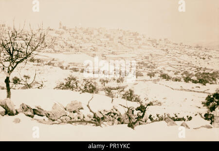 Bethlehem and surroundings. Bethlehem in snow. 1900, West Bank ...
