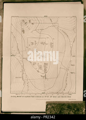 Contours of Mt. Moriah. Temple area according to Dr. Schick Stock Photo ...