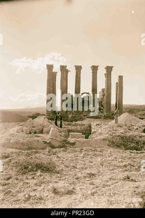 Jerash & pillars of Artemis. 1940, Jordan, Gerasa (Extinct city ...