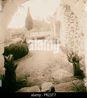 Mrs. Matson in garden. 1898, Jerusalem, Israel Stock Photo - Alamy