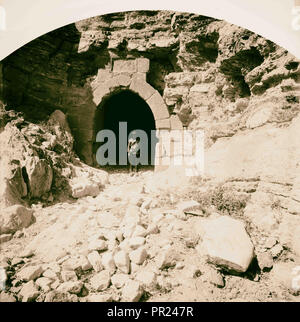 East of Jordan and the Dead Sea. Tunnelled entrance to Kerak. 1898 ...