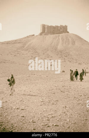 Palmyra (Tadmor). Distant view of Turkish castle. 1900, Syria, Tadmur ...