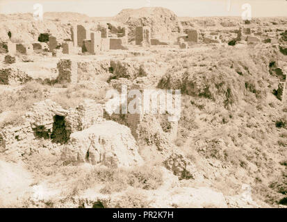 Various views of the crumbling ruins of ancient Babylon, located in ...