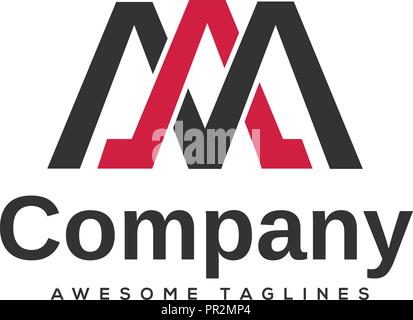 creative Letter AM logo design template elements. simple letter AM ...