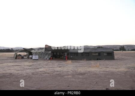 Marines set up the tents for the combat operations center for ...